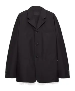 Prada Single-breasted Technical Cotton Jacket - Black