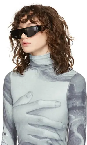 Magda Butrym Black Logo D-frame Sunglasses