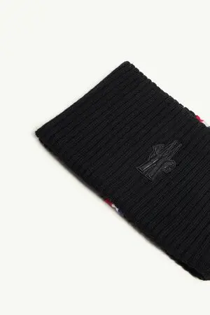 Moncler Wool Ribbed Headband With Logo Detail - Black
