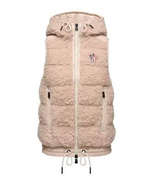 Moncler Teddy Hooded Insulated Gilet - Pink