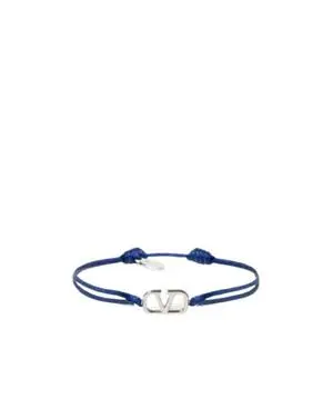 Valentino Garavani Vlogo Signature Cotton Bracelet - Blue