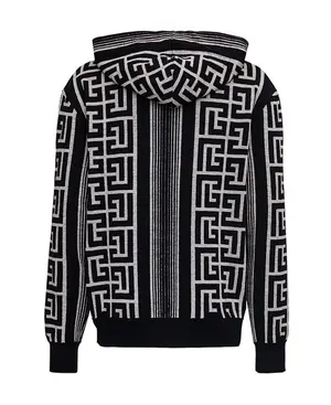 Balmain Maxi Monogram Drawstring Hoodie