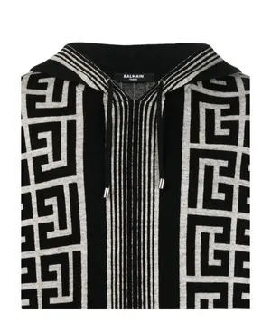 Balmain Maxi Monogram Drawstring Hoodie
