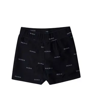 Balmain Logo Print Swimming Trunks - Black