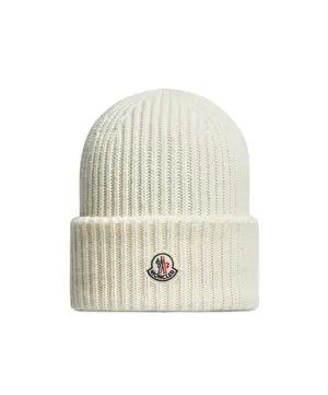 Moncler Wool Cashmere Beanie - White