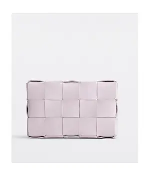 Bottega Veneta Cassette Woven Leather Shoulder Bag - Pink