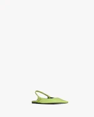 Saint Laurent Anne-marie Slingback Flats - Lime