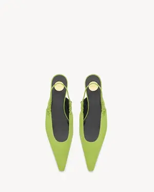 Saint Laurent Anne-marie Slingback Flats - Lime