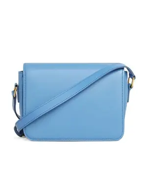 Celine Teen Triomphe Bag In Shiny Calfskin - Blue