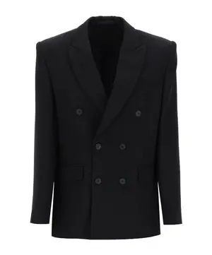 Wardrobe.NYC Double-breasted Suit Jacket - Black