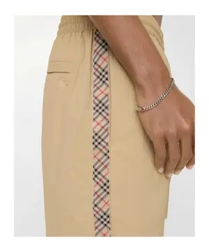 Burberry Check-stripe Swim Shorts