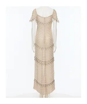 Valentino Garavani Striped Sequin Embellished Gown