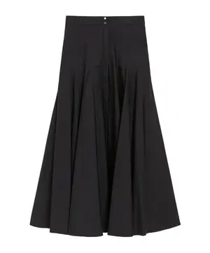 Max Mara Oxiria Pleated Cotton Poplin Skirt