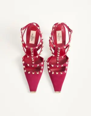 Valentino Garavani Rockstud Suede Pumps 100mm - Red