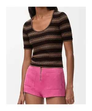 Loewe Striped Fine Knit Sweater With Scalloped Trim