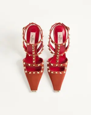 Valentino Garavani Rockstud Suede Pumps 100mm - Brown