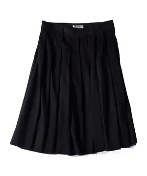 Miu Miu Pleated Suede Midi Skirt