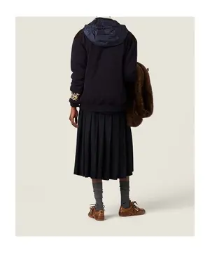 Miu Miu Pleated Suede Midi Skirt