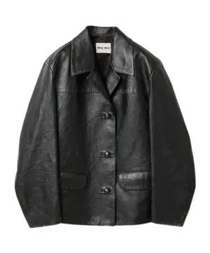 Miu Miu Leather Jacket - Black