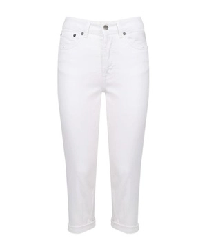 DONDUP Button Detailed Cropped Jeans - White