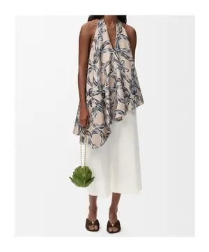 Loewe Asymmetrical Halter Neck Top With Anagram Buckles