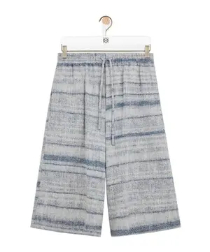 Loewe Drawstring Shorts In Textured Denim