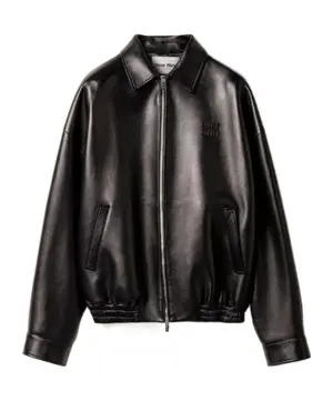 Miu Miu Plongé Leather Jacket - Black