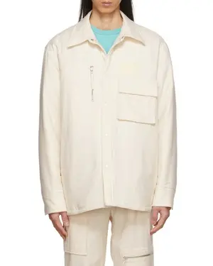 Helmut Lang Logo Lapel Long-sleeved Shirt - White