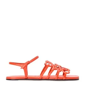 Loewe Petal Anagram Sandal In Calfskin - Orange