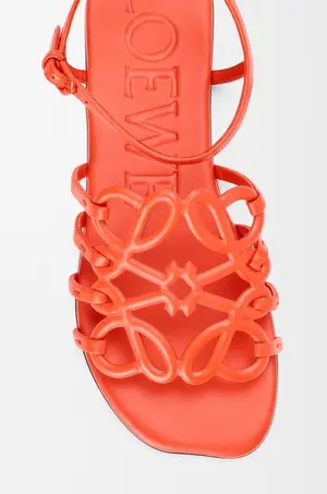 Loewe Petal Anagram Sandal In Calfskin - Orange