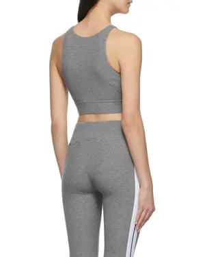 Palm Angels Logo Printed Ribbed Knit Sport Bra