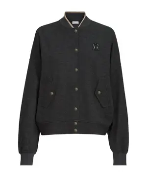 Brunello Cucinelli Logo Patch Bomber Jacket