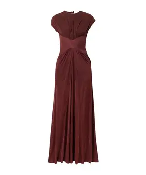 Galvan Gathered Satin-jersey Gown