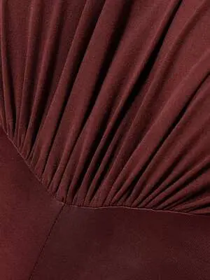 Galvan Gathered Satin-jersey Gown
