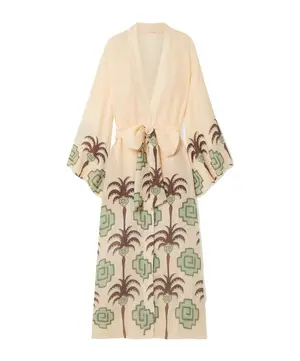 Johanna Ortiz Boa Whisper Belted Printed Linen Coverup