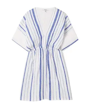LEMLEM Alem Striped Cotton-blend Voile Mini Dress - White