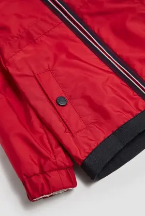 Moncler Anton Hooded Rain Jacket With Long Sleeves And Side Pockets - Red