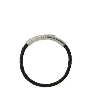 Burberry Leather Check Bracelet - Silver/black