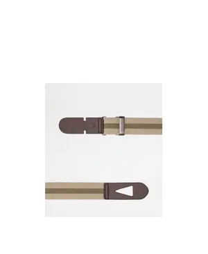 TOD'S Striped Canvas Belt With Snap Buckle - Multicolor