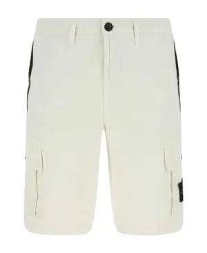 Stone Island Compass Logo Bermuda Shorts - White