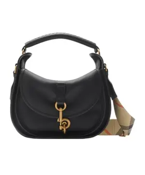 Burberry Small B Clip Foldover-top Crossbody Bag - Black