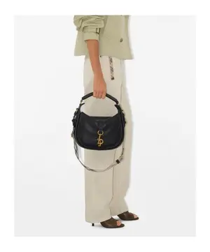 Burberry Small B Clip Foldover-top Crossbody Bag - Black