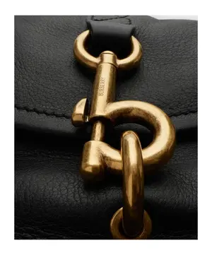 Burberry Small B Clip Foldover-top Crossbody Bag - Black