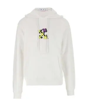 Off-White Graffiti-printed Drawstring Hoodie - White
