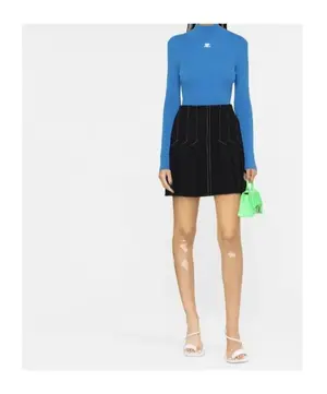 COURREGES Logo Embroidered Roll-neck Jumper