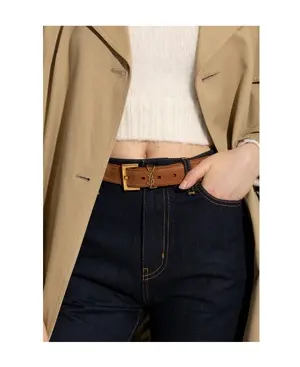 Saint Laurent Monogramme Belt With Square Buckle
