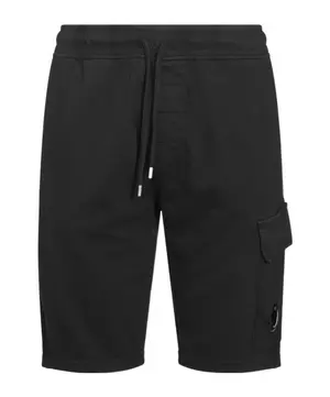 C.P. COMPANY Sweatshirt Style Bermuda Shorts - Black