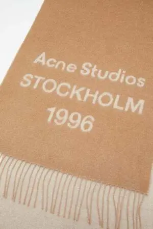 Acne Studios Logo Jacquard Fringed Scarf