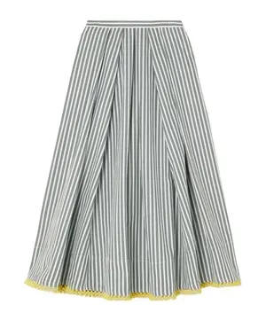 Rosie Assoulin A-line Striped Skirt With Lace Embellishment