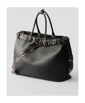 Prada Buckled Studded Leather Bag